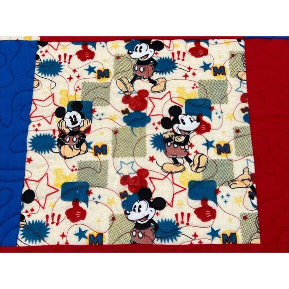 Handmade | Bedding | Mickey Mouse Handmade Patchwork Crib Quilt Throw ...